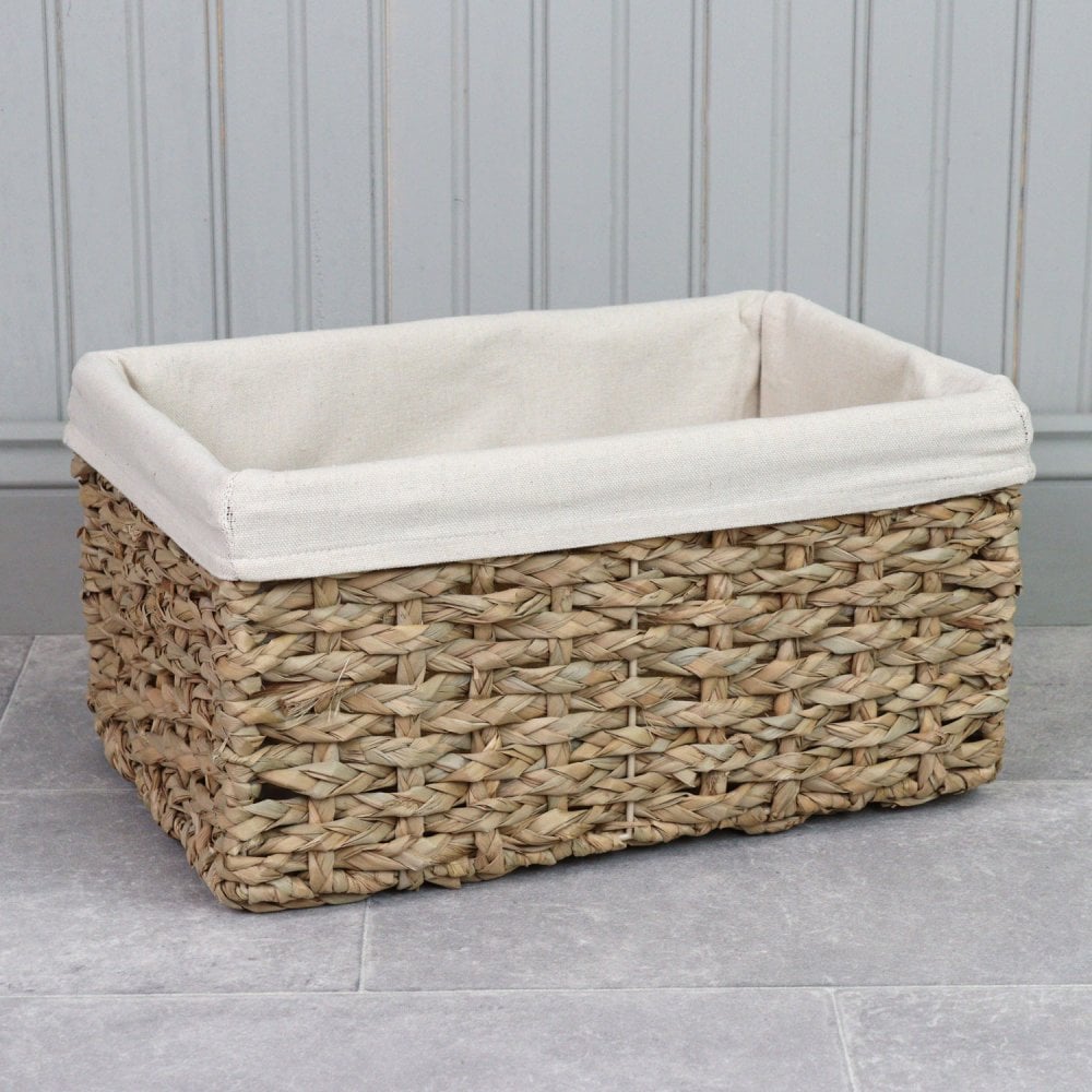 Rectangular Woven Storage Basket – Lined | The Basket Company